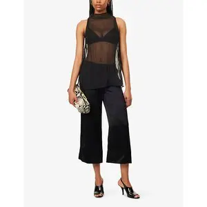 TOTEME Wide-leg Satin Drawstring Trousers - Black