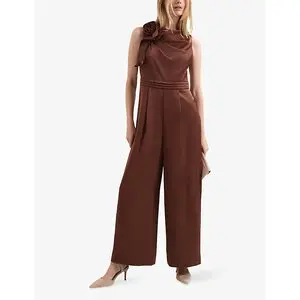 PHASE EIGHT Elora Flower Satin Jumpsuit