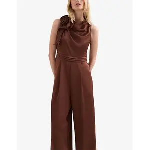 PHASE EIGHT Elora Flower Satin Jumpsuit