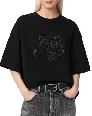 ALLSAINTS Icon Amelie Embellished Cotton T-shirt