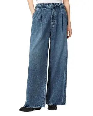 ALLSAINTS Haze High-rise Pleated Jeans - Mid Indigo