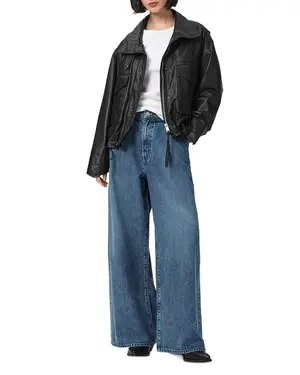 ALLSAINTS Haze High-rise Pleated Jeans - Mid Indigo