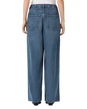 ALLSAINTS Haze High-rise Pleated Jeans - Mid Indigo