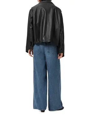 ALLSAINTS Haze High-rise Pleated Jeans - Mid Indigo