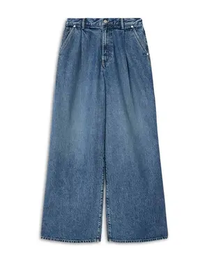 ALLSAINTS Haze High-rise Pleated Jeans - Mid Indigo
