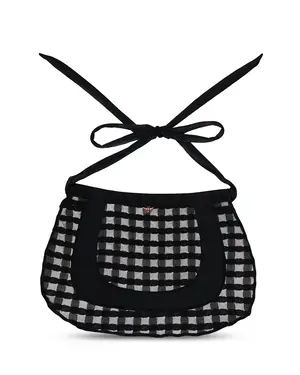 SKARLETT BLUE Bonbon Gingham Lace Half Apron