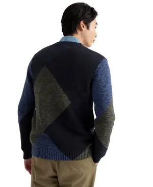 SEASALT CORNWALL Geometric Patchwork V-neck Cardigan
