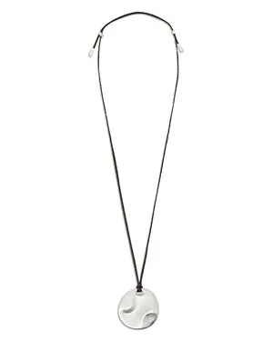REISS Orla Sculptural Disc Pendant Necklace - Silver