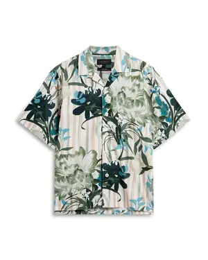 Ted Baker London Anukis Short Sleeve Placement Floral Stripe Shirt - Multi