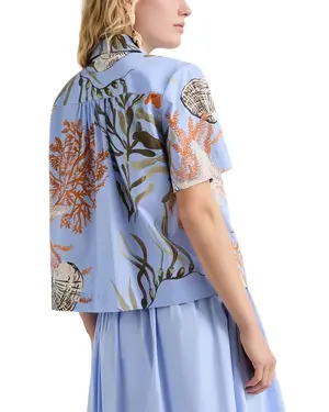 Marella Formosa Printed Blouse - Light Blue