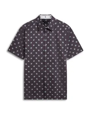 Ted Baker London Chaska Short Sleeve Regular Fit Ditsy Floral Print Shirt - Navy