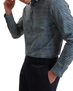 Ted Baker London Huayna Long Sleeve Regular Fit Blurred Check Geo Shirt