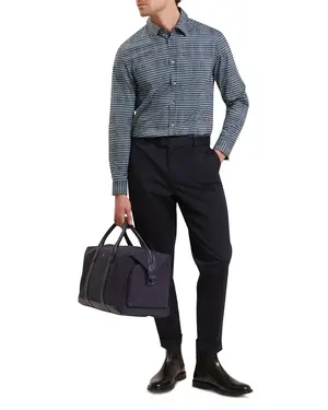 Ted Baker London Huayna Long Sleeve Regular Fit Blurred Check Geo Shirt