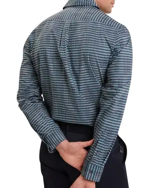 Ted Baker London Huayna Long Sleeve Regular Fit Blurred Check Geo Shirt