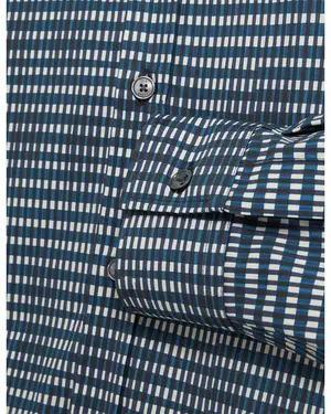 Ted Baker London Huayna Long Sleeve Regular Fit Blurred Check Geo Shirt