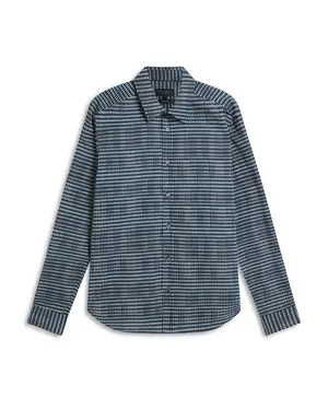 Ted Baker London Huayna Long Sleeve Regular Fit Blurred Check Geo Shirt