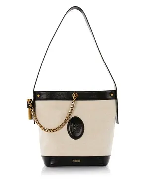 Versace Small Bucket Bag - Beige/black