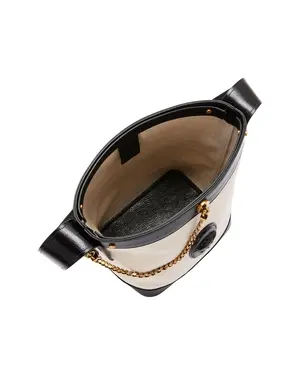 Versace Small Bucket Bag - Beige/black