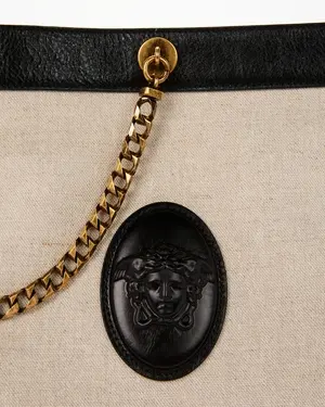 Versace Small Bucket Bag - Beige/black