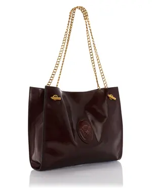 Versace Leather Shoulder Bag - Moka/gold