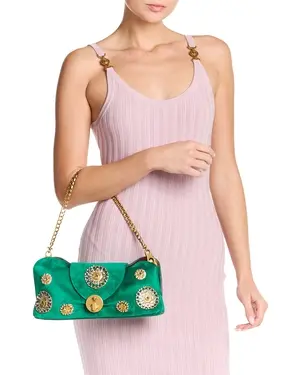 Versace Embellished Suede Clutch