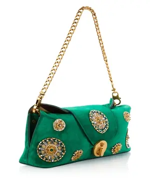 Versace Embellished Suede Clutch