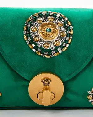 Versace Embellished Suede Clutch