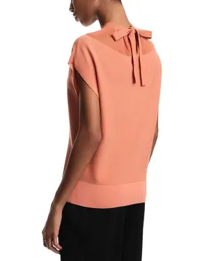 Emporio Armani Dolman Cap-sleeve Ribbed Knit Top