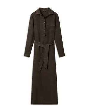 Emporio Armani Linen Blend Chambray Shirt Dress