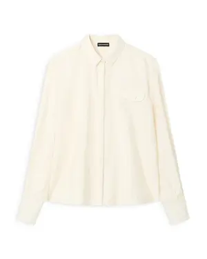 Emporio Armani Textured Techno Rayon Long Sleeve Shirt