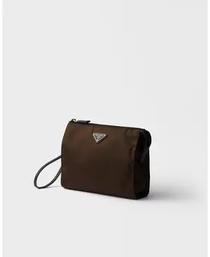 Prada Re-nylon And Saffiano Leather Necessaire - Brown