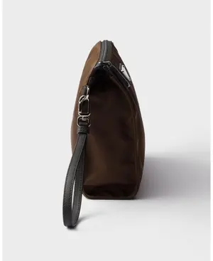 Prada Re-nylon And Saffiano Leather Necessaire - Brown
