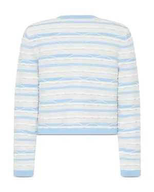 MILLY Skye Striped Cardigan - Blue Multi