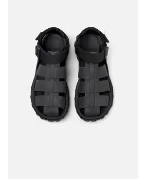 Camper Drift Trail Leather Fisherman Sandals - Black
