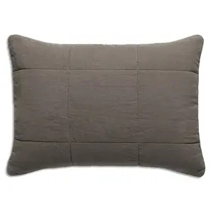 HAMAM Wrinkle Washed Linen Quilted Sham, Queen - Mocha