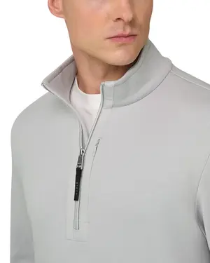 Boggi Milano Lightweight Scuba Half Zip Sweatshirt - Ice