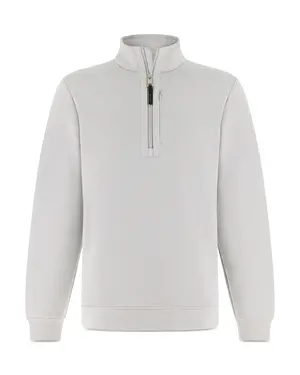 Boggi Milano Lightweight Scuba Half Zip Sweatshirt - Ice