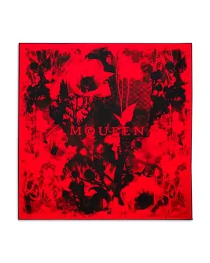 Alexander McQueen Poppy Collage Silk Scarf