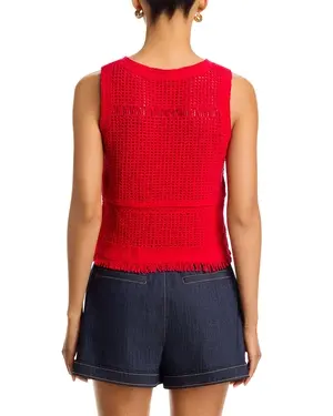 Aqua Crochet Top - Red