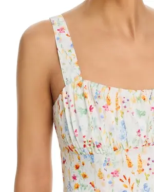 Aqua Ditsy Fruit Mini Dress