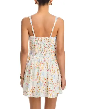 Aqua Ditsy Fruit Mini Dress