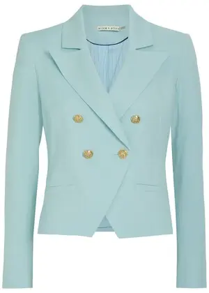 Alice + Olivia Sable Double-breasted Cropped Blazer