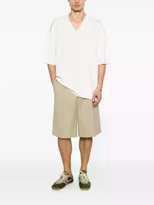 AMI Paris Pinstripe Pleated Shorts