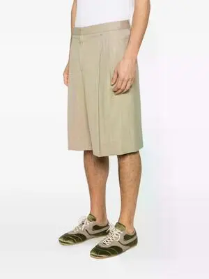 AMI Paris Pinstripe Pleated Shorts
