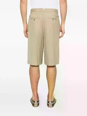 AMI Paris Pinstripe Pleated Shorts
