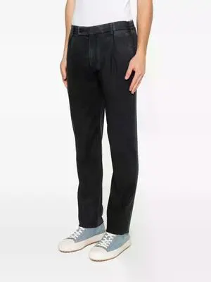BERWICH Pleated Trousers With Cuffed Hem - Blue