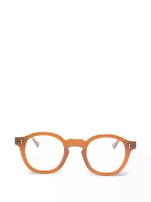 LESCA Mose Round-frame Glasses - Brown