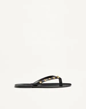 Valentino Garavani Rockstud Goatskin Flip-flops - Black