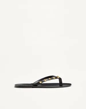Valentino Garavani Rockstud Goatskin Flip-flops - Black
