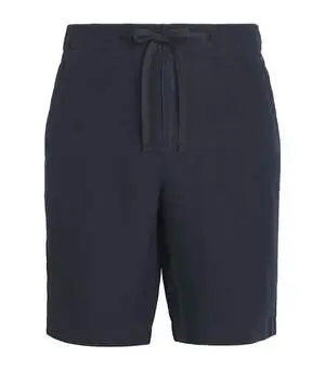 Vince Linen Drawstring Shorts - Navy